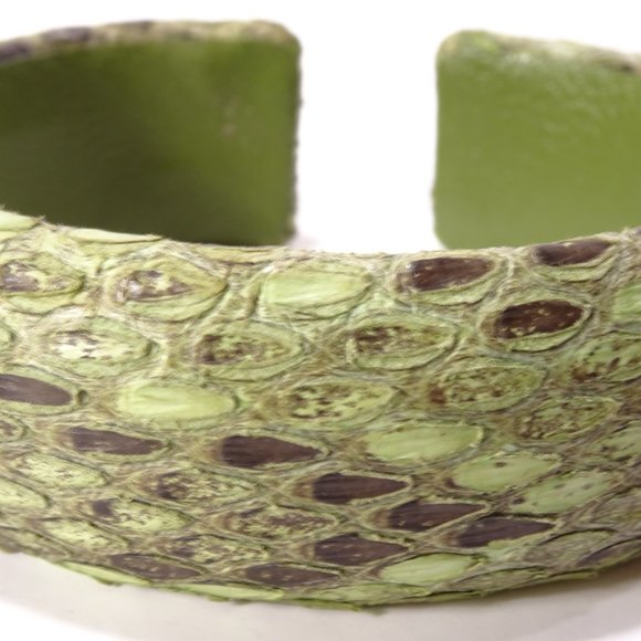 DANNIJO | Jewelry | Dannijo Loma Python Leather Cuff Bracelet Green ...